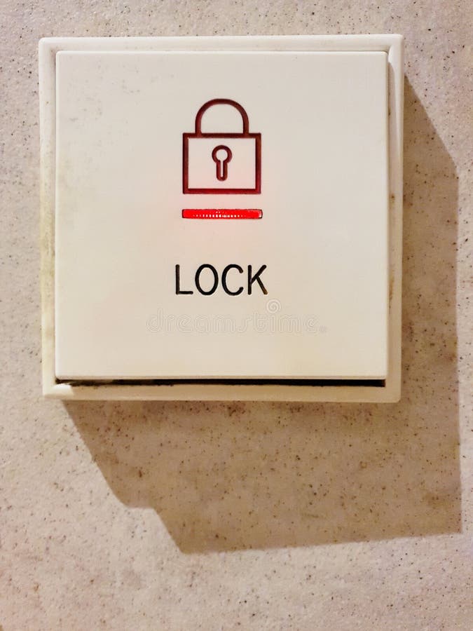 Lock Switch with Red Light Indicator Stock Image - Image of mechanical ...