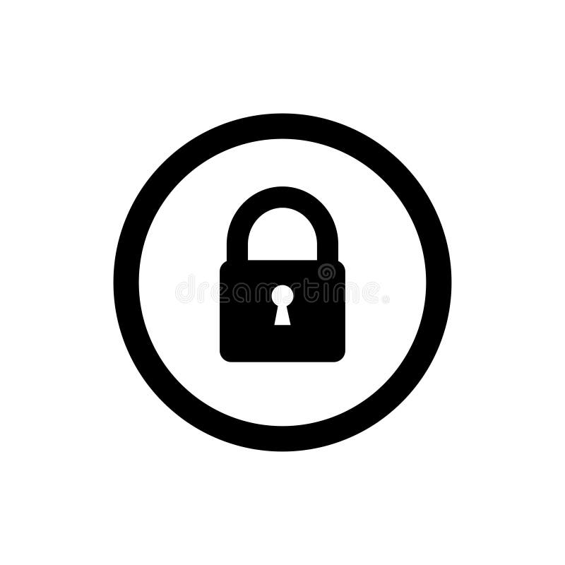 Lock Icon, Simple Sign in Flat Style Stock Vector - Illustration of ...