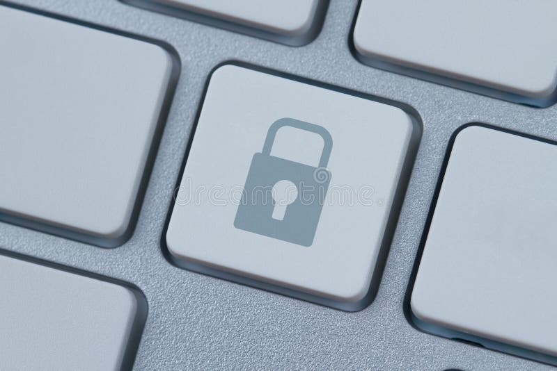 Lock Symbol at the Computer Key Stock Image - Image of network, postage ...