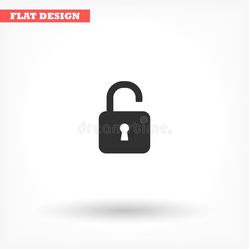 Lock Symbol on Gray Background , Lorem Ipsum Flat Design Stock ...