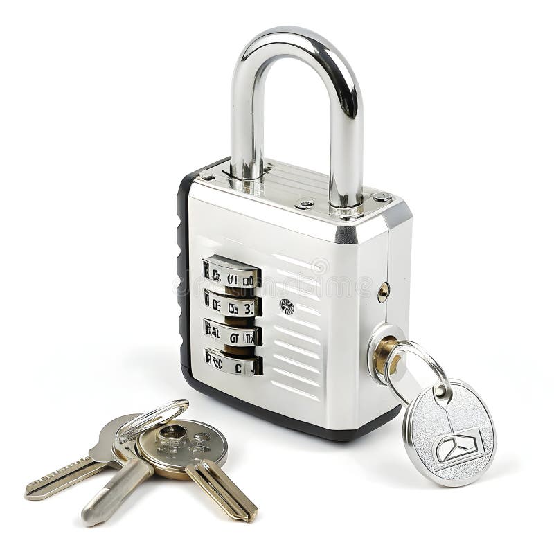 Lock Security Protection on White Background Stock Illustration ...