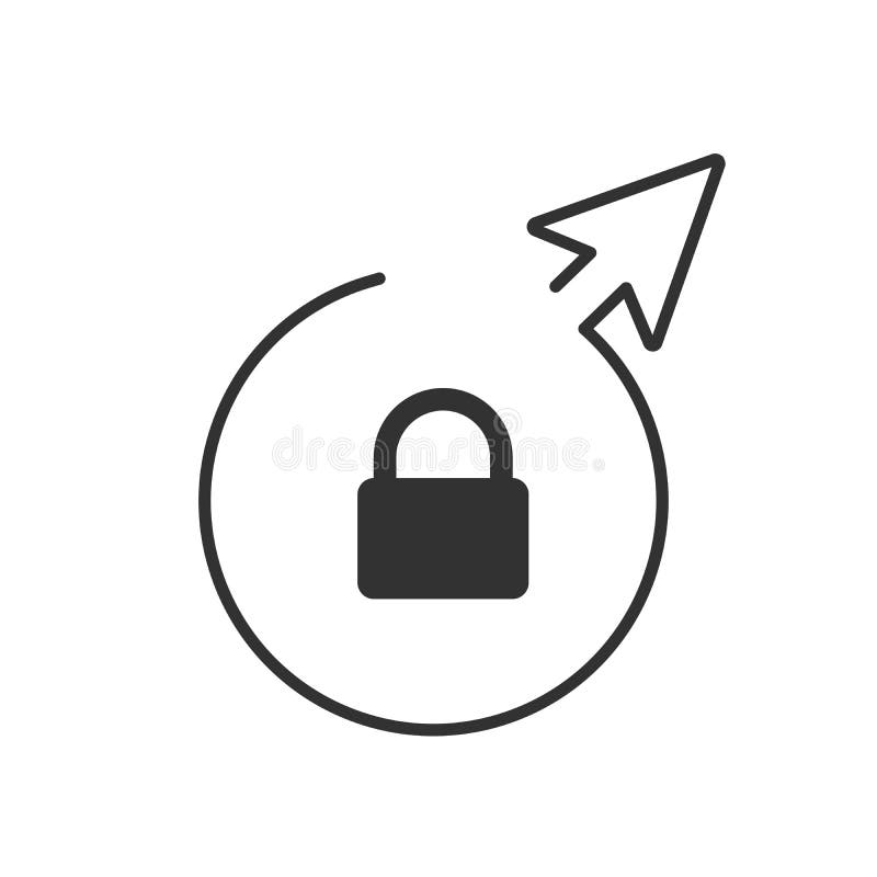 Lock Symbol in Linear Circle with Arrow. Vector Illustration Isolated ...