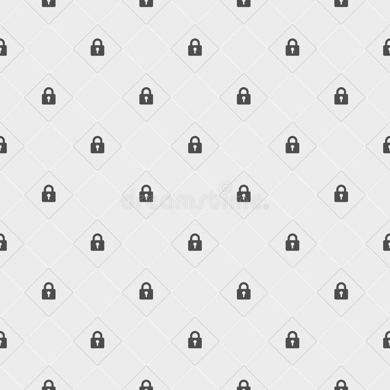 Lock Symbol Square Position Seamless Pattern on White Background Vector ...