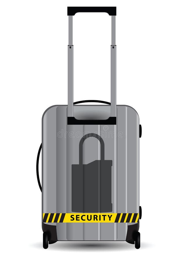 Lock symbol on suitcase stock vector. Illustration of journey - 37906042