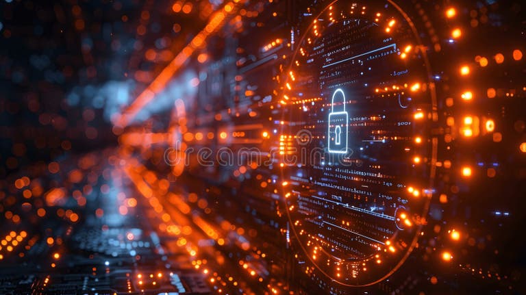Lock Symbolizing Cybersecurity on Code. Stock Illustration - Illustration of data, realm: 310533724