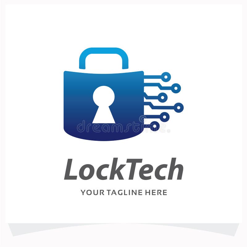 Lock Tech Logo Design Template Stock Vector - Illustration of network ...