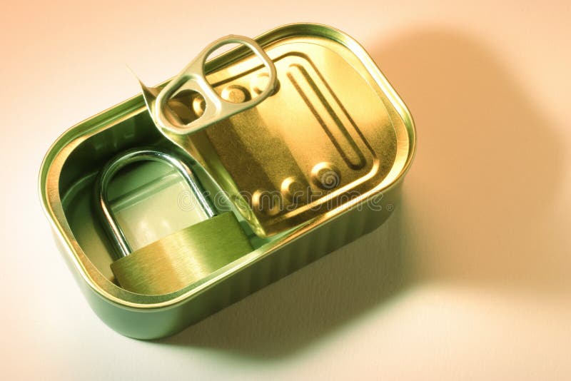 Lock in Tin Can stock photo. Image of aluminum, locked - 129616202