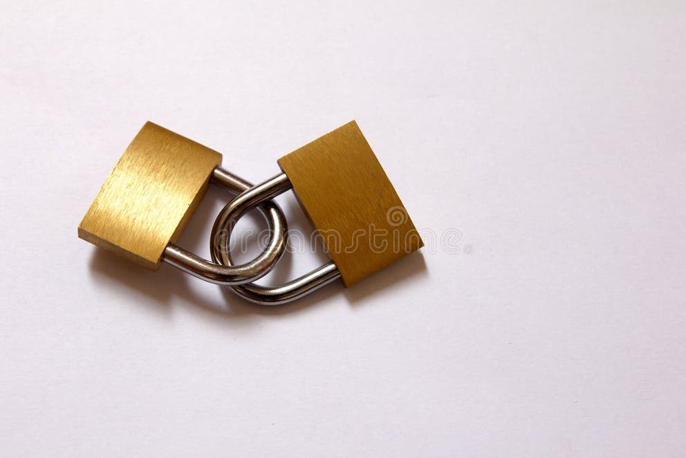 Lock Together with White Background Stock Image - Image of couple ...