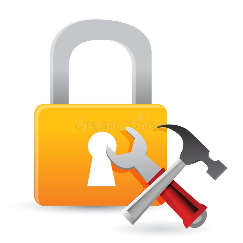 Lock tools concept stock illustration. Illustration of industry - 28577753