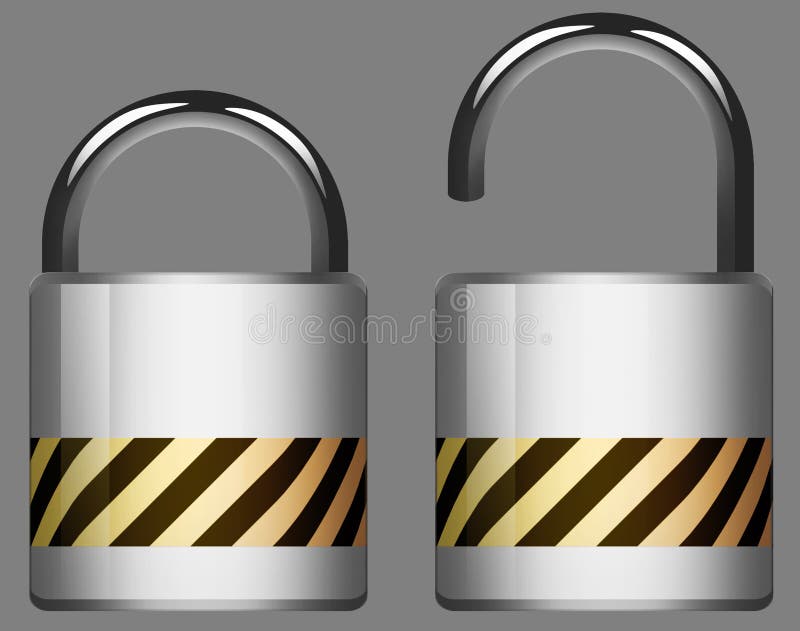 Lock Unlock stock illustration. Illustration of safe - 12897380