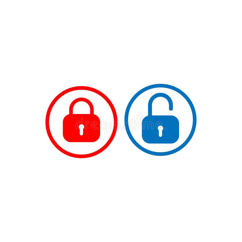 Lock and Unlock Button Design Template. Padlock Icon Vector ...