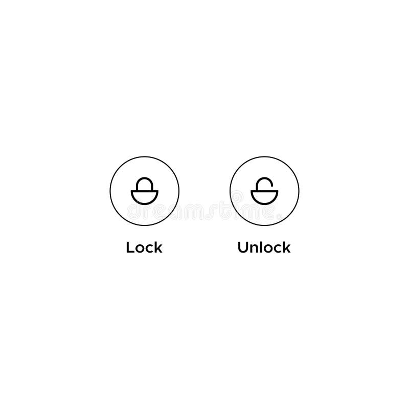 Lock and Unlock Button Icon Vector in Line Style Stock Vector ...