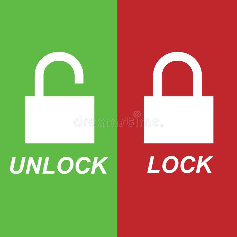 Lock and Unlock stock vector. Illustration of creative - 116326389