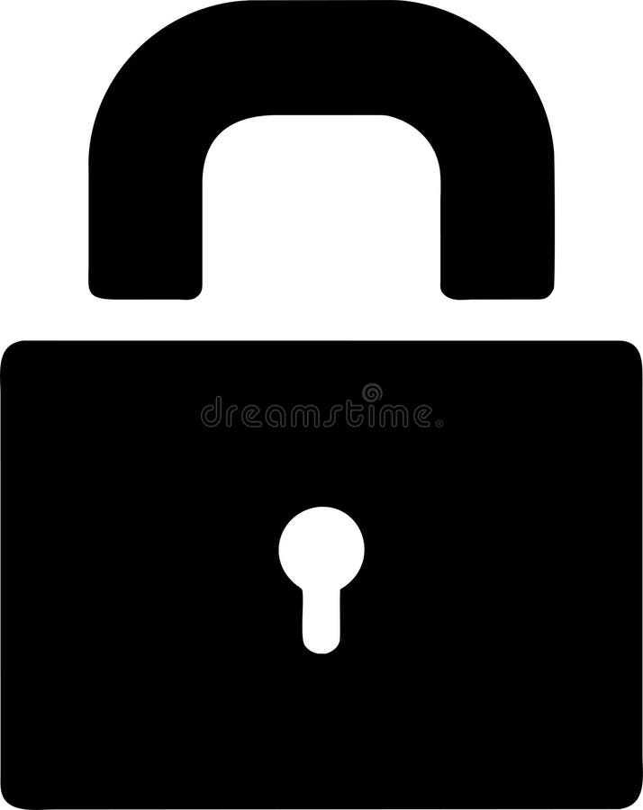 Lock Unlock Icon Design Black and White Stock Vector - Illustration of ...