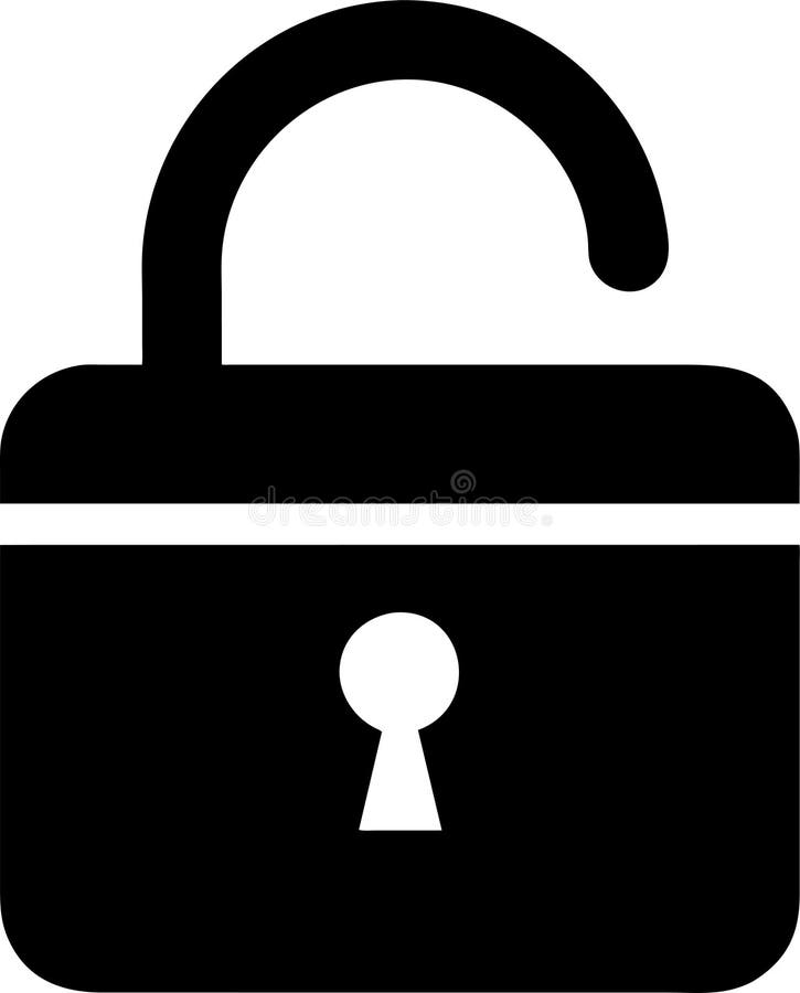 Lock Unlock Icon Design Black and White Stock Vector - Illustration of ...
