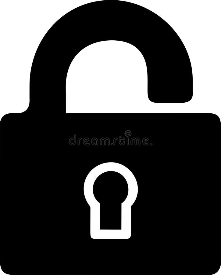 Lock Unlock Icon Design Black and White Stock Vector - Illustration of ...