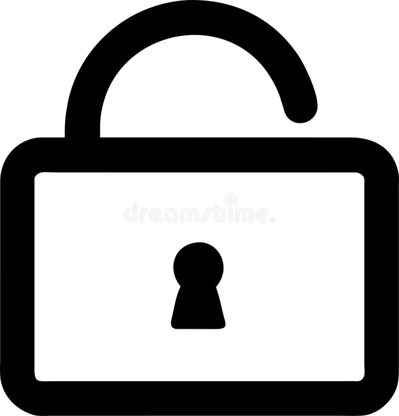 Lock Unlock Icon Design Black and White Stock Vector - Illustration of ...