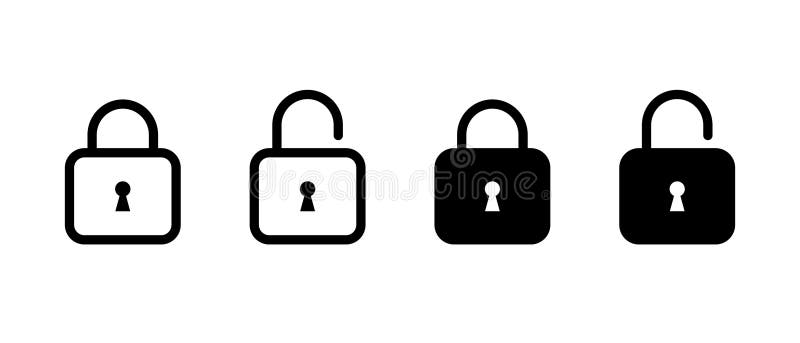 Lock and Unlock Icon in Generic Style. Security Padlock Sign Stock ...