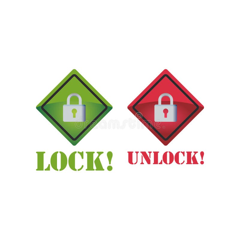 Lock Unlock Icon Symbol for Your Web Site Design Stock Illustration ...