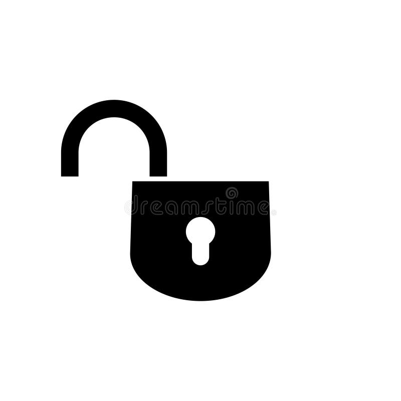 Lock Unlock Icon Isolated on White Background Stock Vector ...