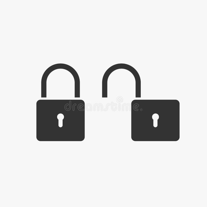 Lock Unlock Icon, Padlock, Key, Safe Stock Vector - Illustration of ...