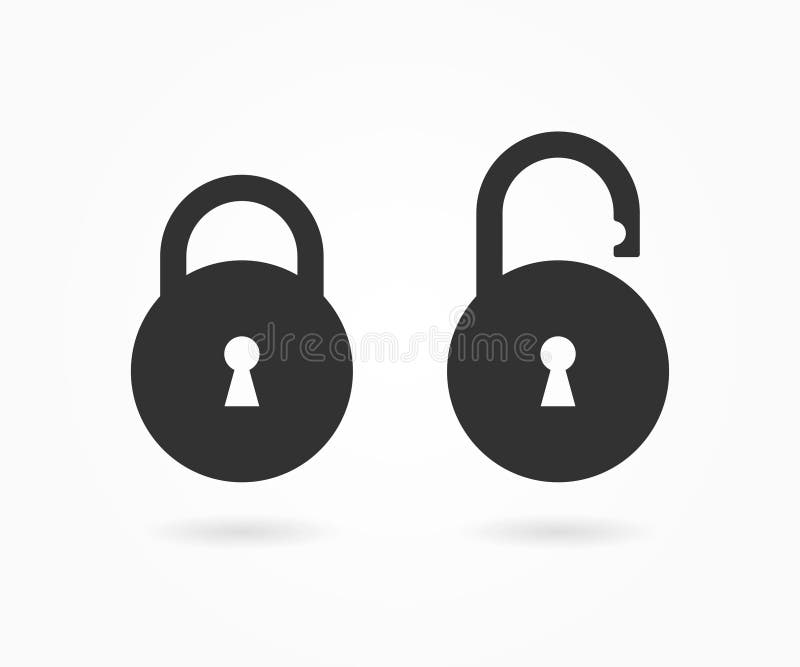 Lock and Unlock Icon Vector. Padlock Icon Set Stock Vector ...