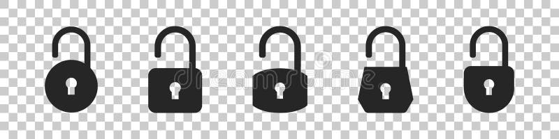 Lock Unlock Icons. Vector Icons on Transparent Background Stock Vector ...