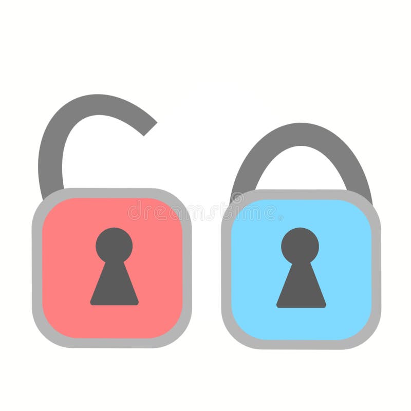Lock and Unlock Logo Symbol Stock Illustration - Illustration of lock ...