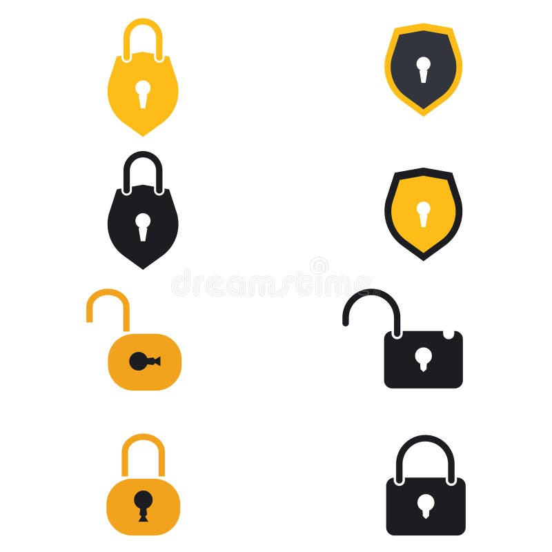 Lock and Unlock Template Icon Stock Vector - Illustration of buttons ...