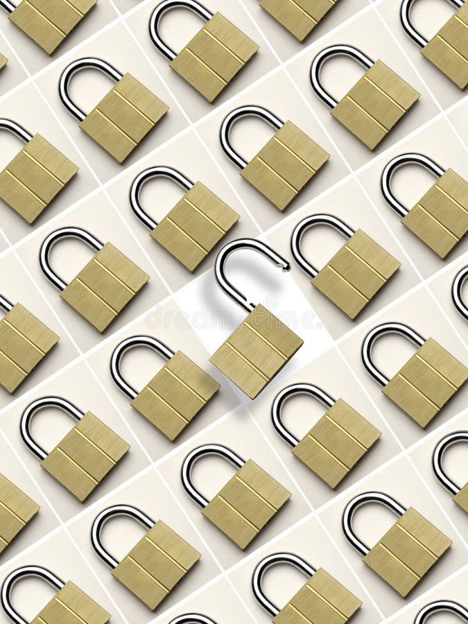 Central Unlocked Padlock Stock Illustrations – 5 Central Unlocked ...