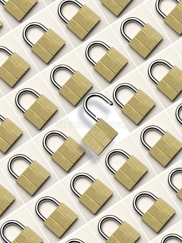 Central Unlocked Padlock Stock Illustrations – 5 Central Unlocked ...