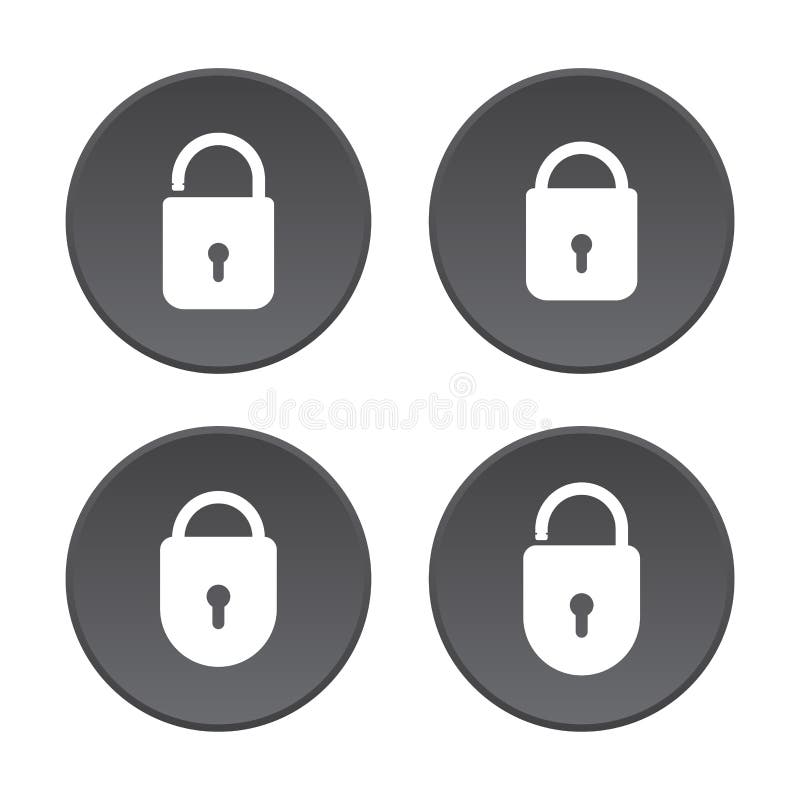 Lock Unlock Security Icon. Padlock Illustration in 3d Circle Stock ...