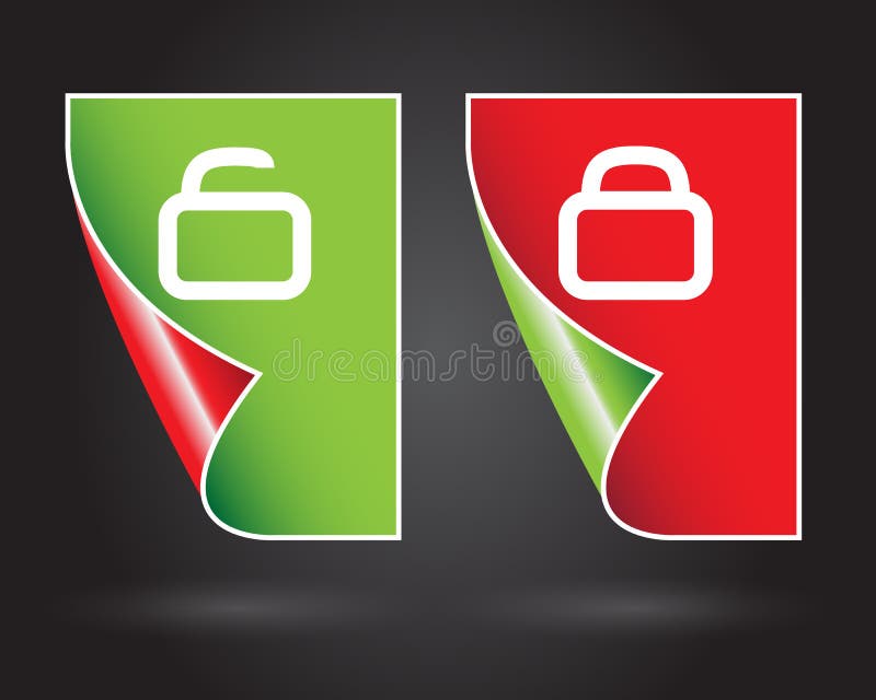 Lock and unlock signs stock vector. Illustration of password - 21171990