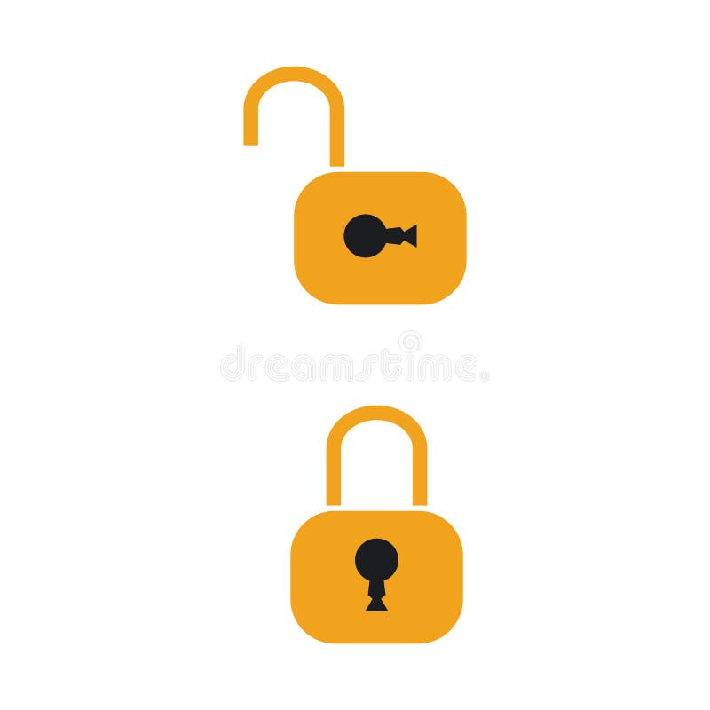 Lock and Unlock Template Icon Stock Vector - Illustration of code ...