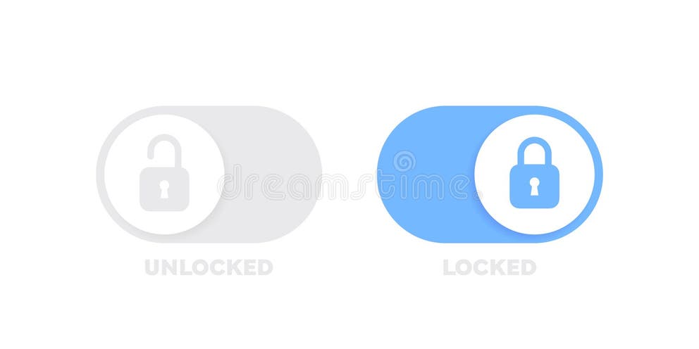 Lock Unlock Toggle Switch. Security on and Off Stock Illustration ...