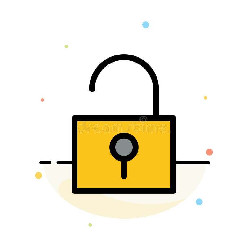 Lock, Unlocked, User Interface Abstract Flat Color Icon Template Stock ...