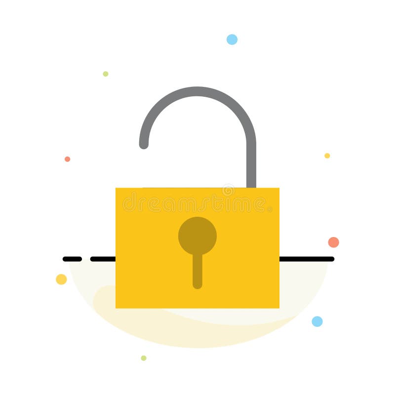 Lock, Unlocked, User Interface Abstract Flat Color Icon Template Stock ...