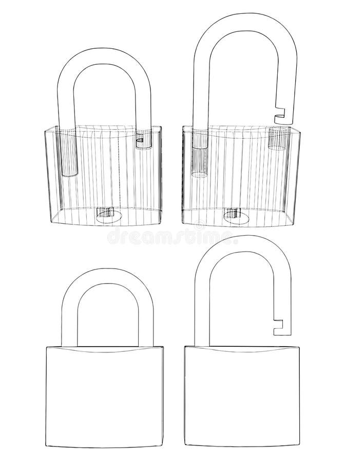 Lock Vector 01 stock vector. Illustration of metal, padlock - 16711331
