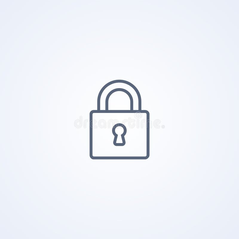 Lock, Vector Best Gray Line Icon Stock Vector - Illustration of element ...