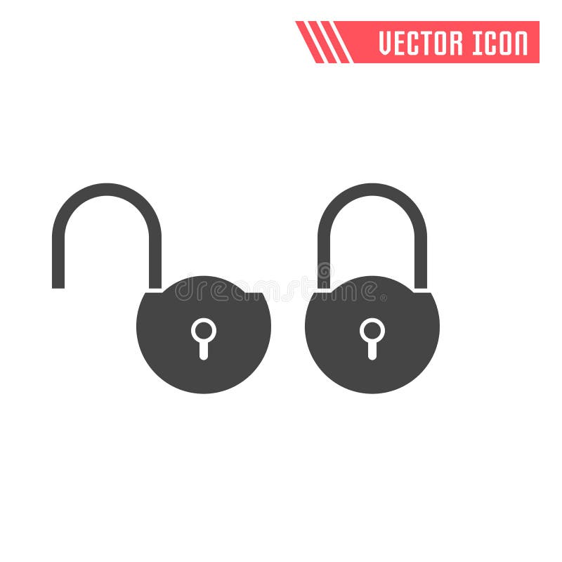Lock vector flat icon. stock vector. Illustration of locker - 99986902