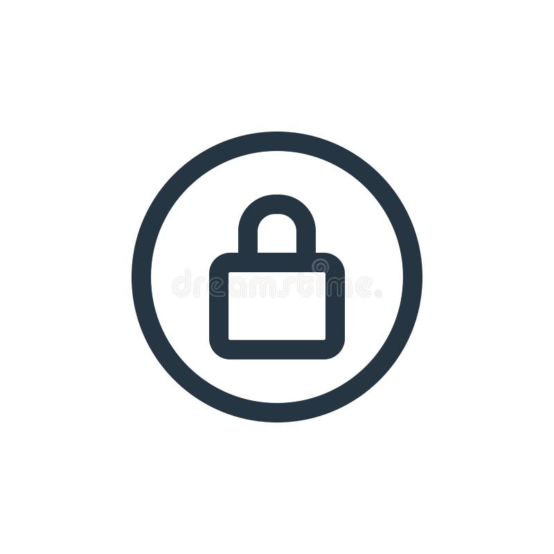 Lock Vector Icon. Lock Editable Stroke. Lock Linear Symbol for Use on ...