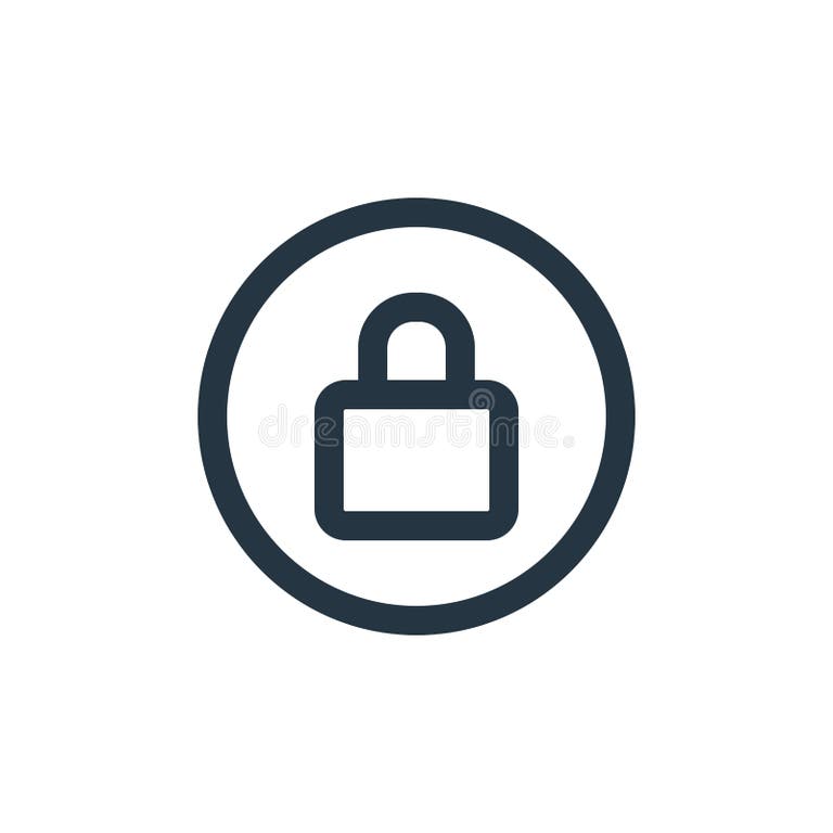 Lock Vector Icon. Lock Editable Stroke. Lock Linear Symbol for Use on ...