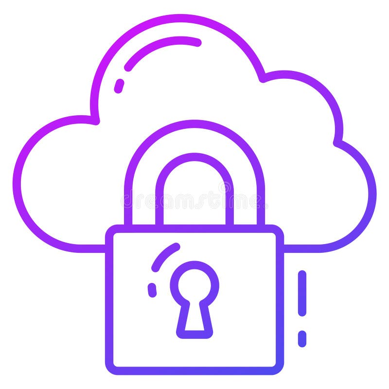 Network Lock, Protection and Security Vector Icons Set Cyber Computer ...