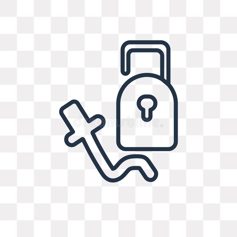 Lock Vector Icon Isolated on Transparent Background, Linear Lock Stock ...