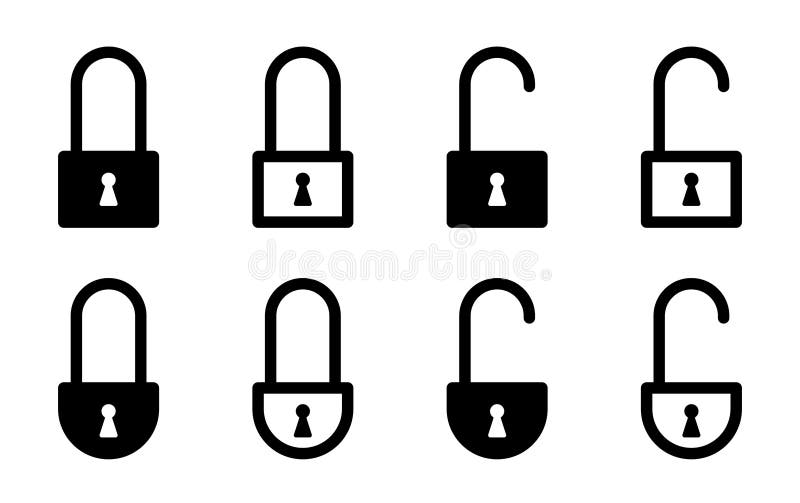 Silhouette lock close icon stock illustration. Illustration of internet ...