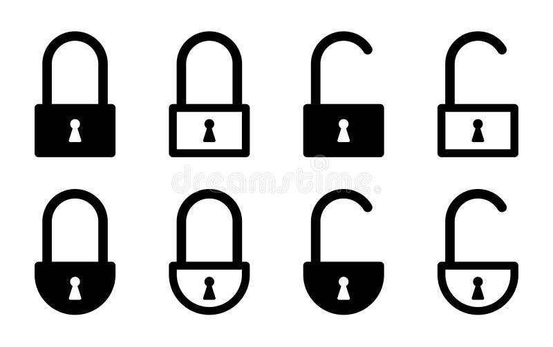 Lock close open stock vector. Illustration of network - 197854308