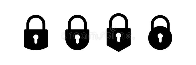 Lock Vector Icon Set. Locked and Unlocked Symbol in Circle Stock Vector ...