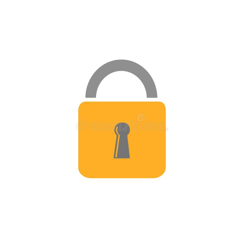 Lock Vector Illustration Icon in Flat Style Stock Vector - Illustration ...
