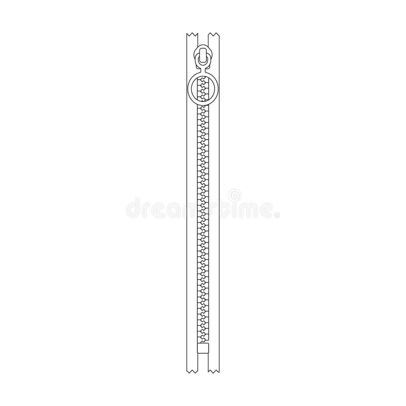 Lock Vector Outline Icon. Vector Illustration Zipper on White ...
