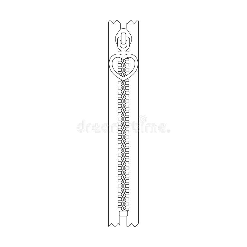 Lock Vector Outline Icon. Vector Illustration Zipper on White ...
